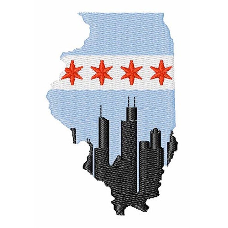 Chicago Skyline Embroidery - Etsy