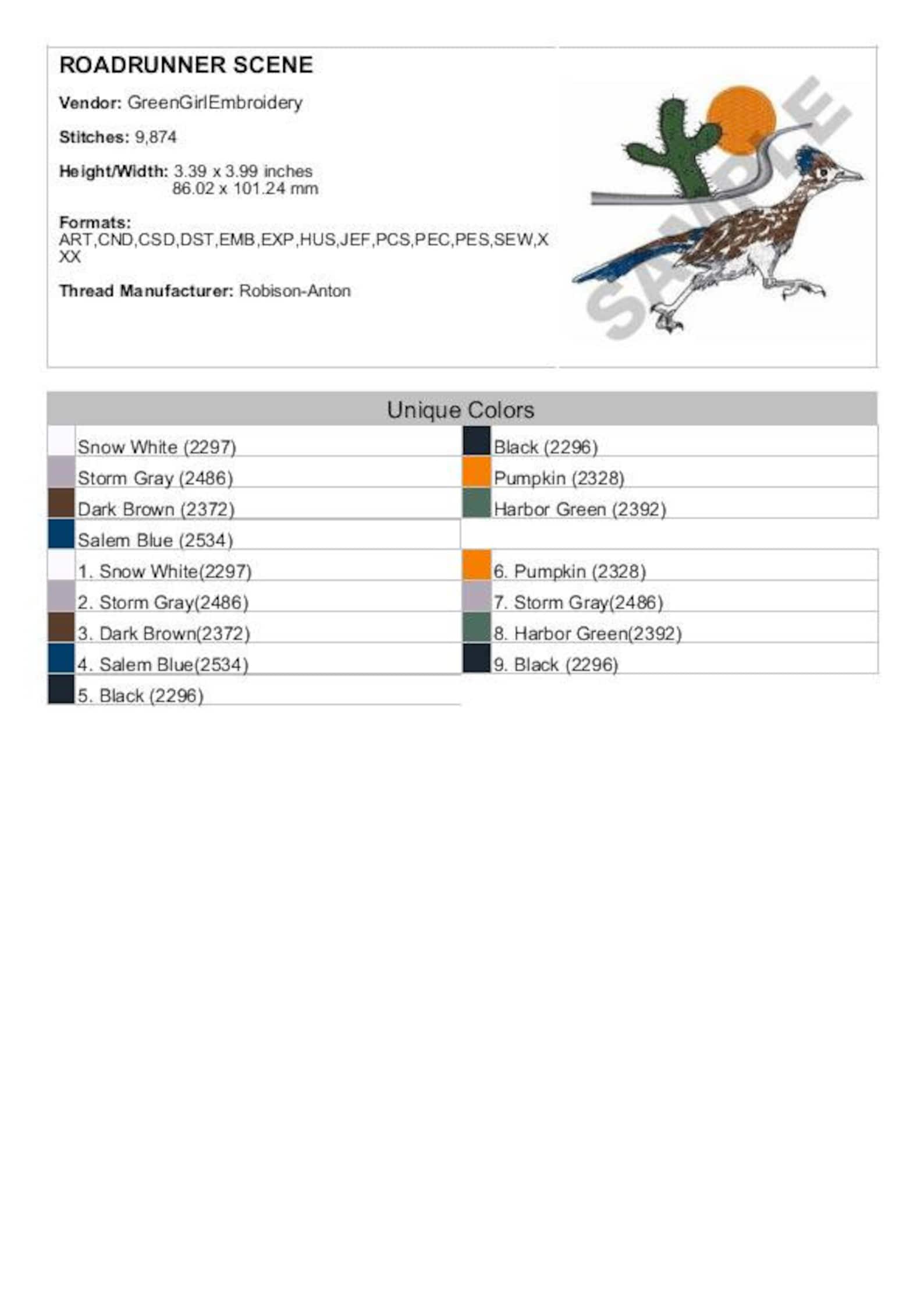 Roadrunner Scene Machine Embroidery Design - Etsy