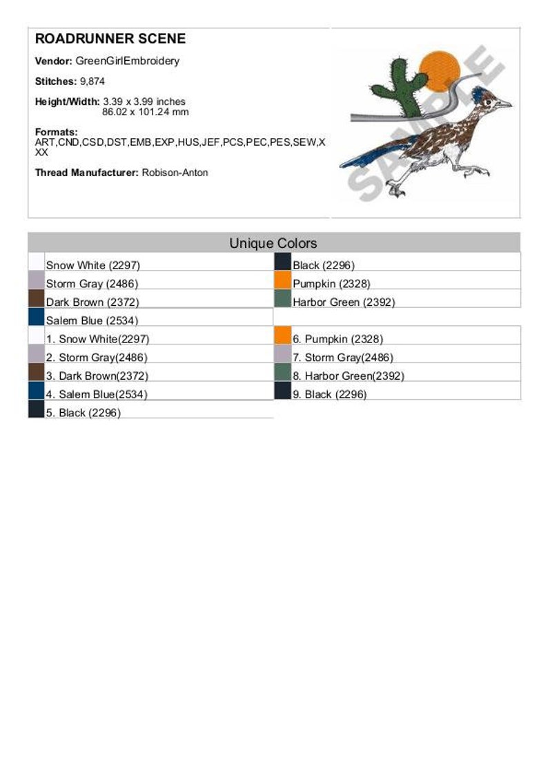Roadrunner Scene Machine Embroidery Design - Etsy