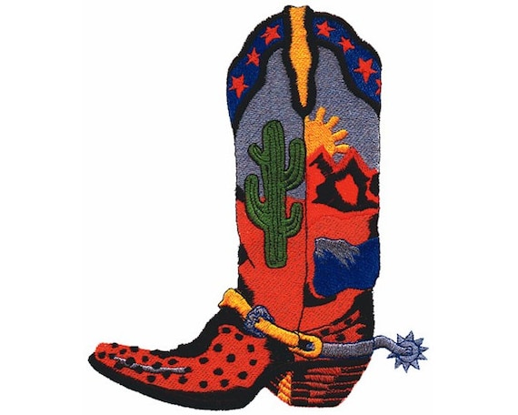 Cowboy Boot Machine Embroidery Design - Etsy