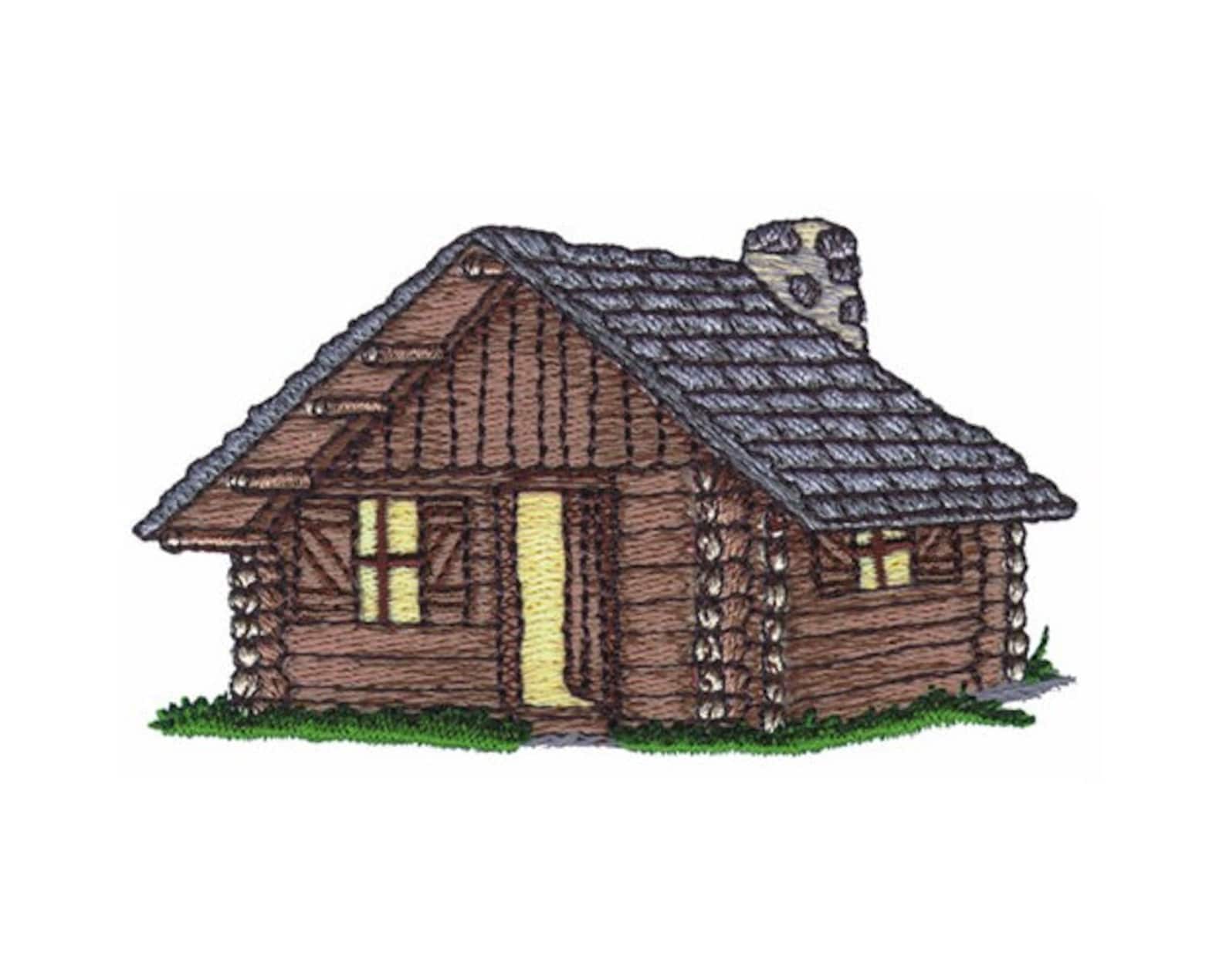 Log Cabin - Machine Embroidery Design - Etsy
