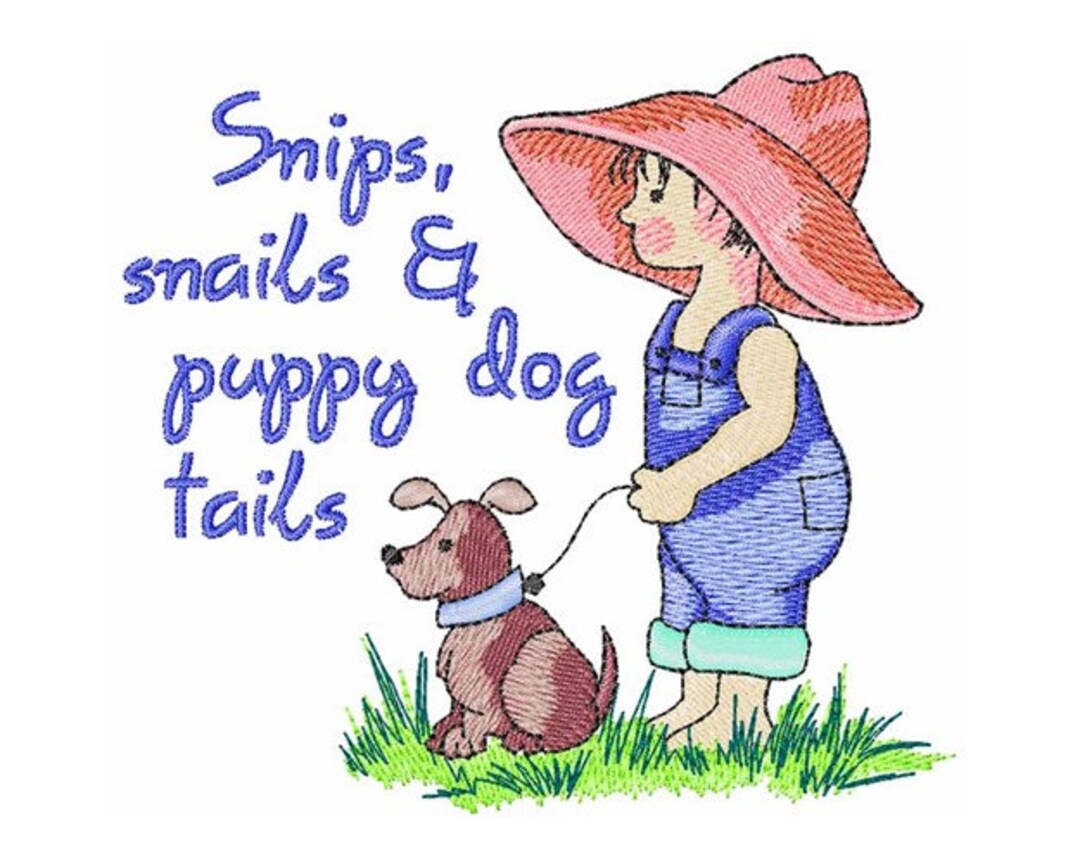 Snips Snails Puppy Dog Tails Machine Embroidery Design - Etsy