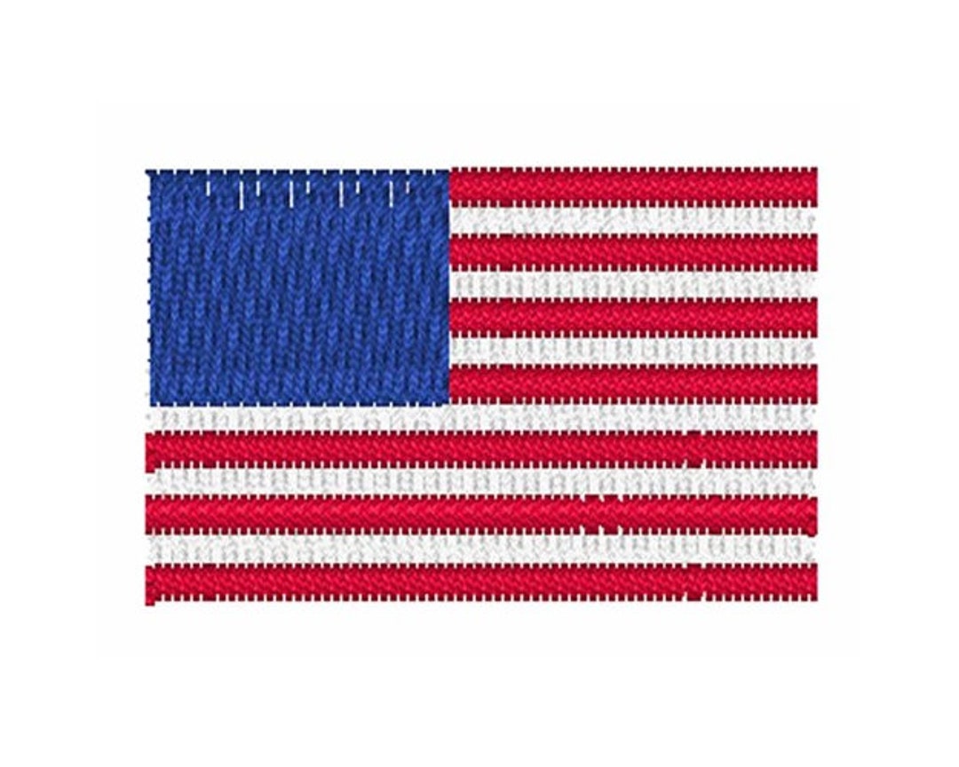 Mini American Flag Machine Embroidery Design - Etsy