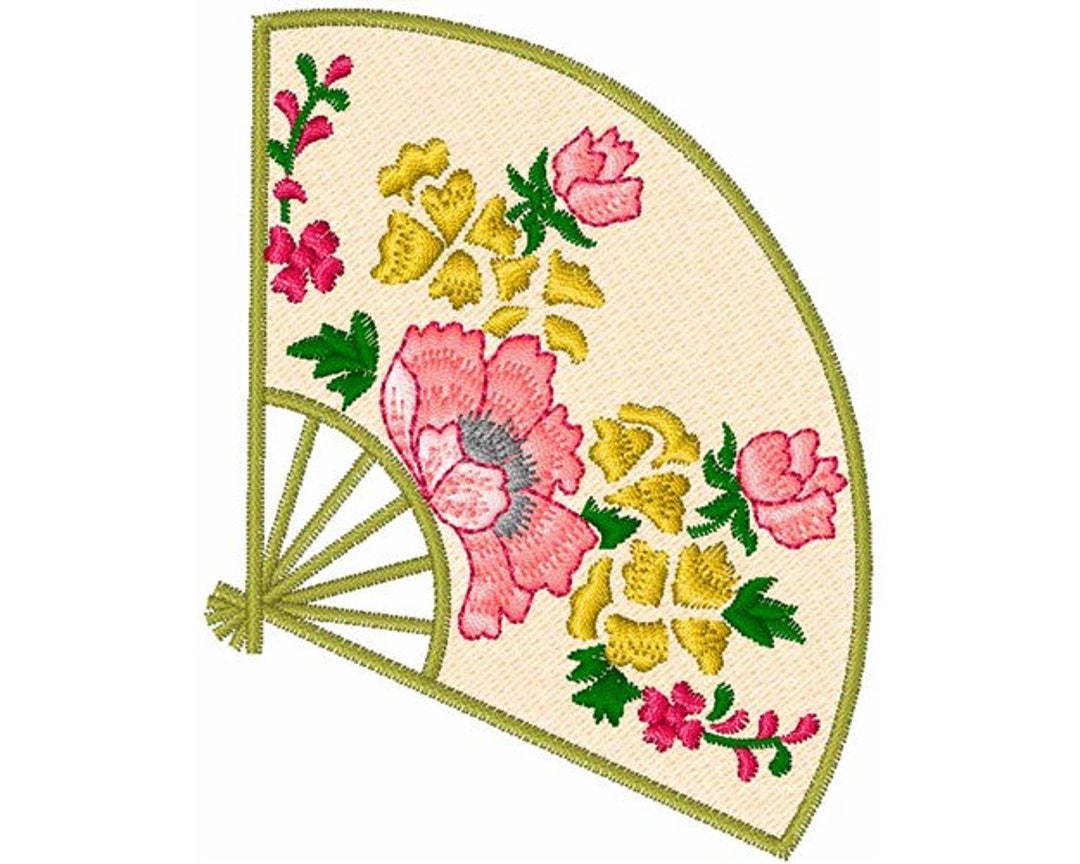 Japanese Fan - Machine Embroidery Design - Etsy