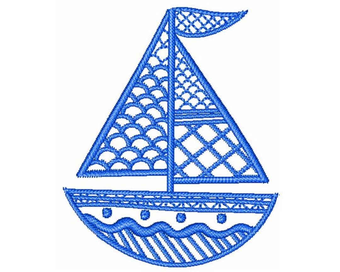 Sailboat Machine Embroidery Design - Etsy