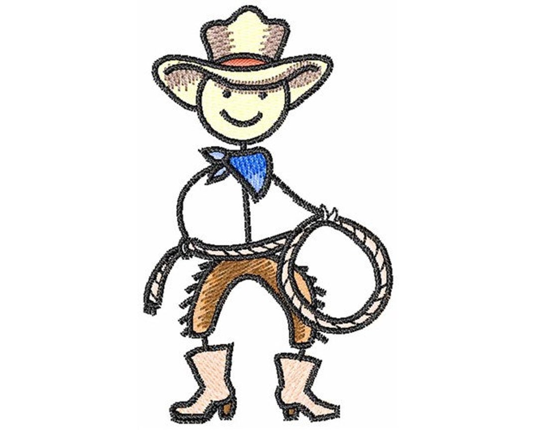 Cowboy Machine Embroidery Design - Etsy