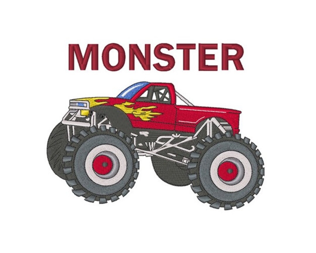 Truck Monster - Machine Embroidery Design - Etsy