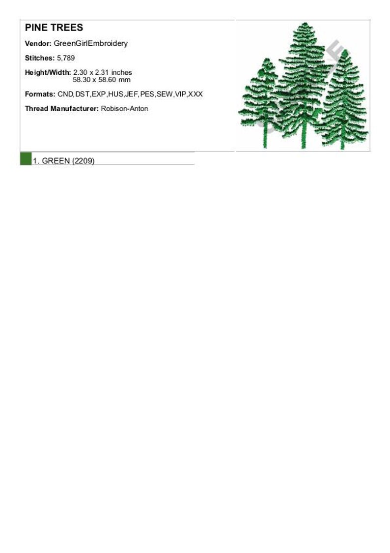 Pine Trees Machine Embroidery Design - Etsy