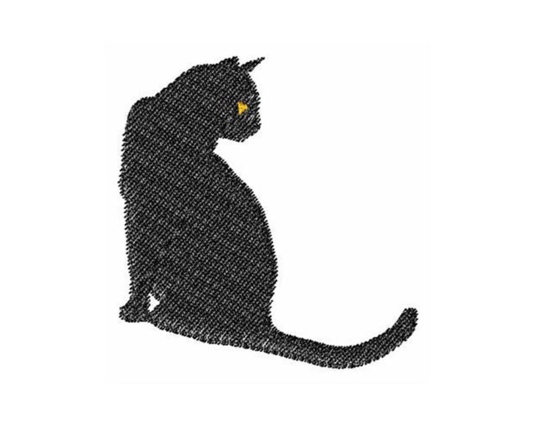 Black Cat - Machine Embroidery Design - Etsy