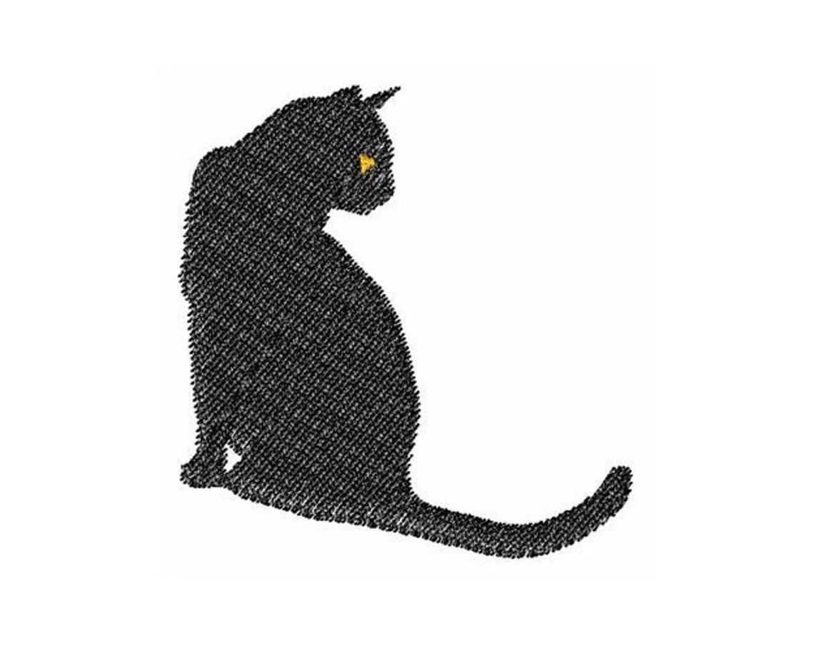 Black Cat Machine Embroidery Design - Etsy
