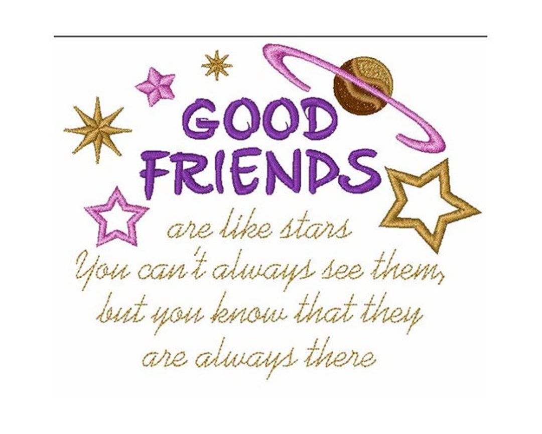 Good Friends - Machine Embroidery Design - Etsy