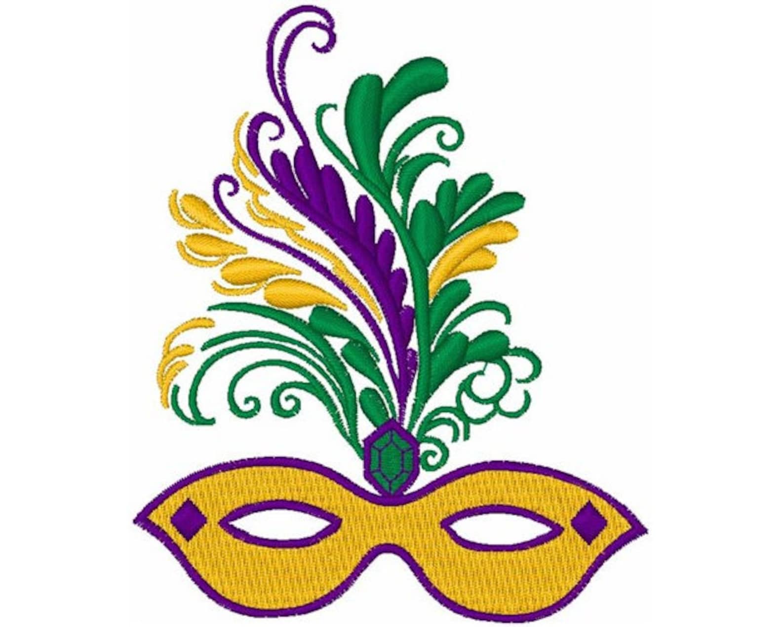 Mardi Gras Mask Machine Embroidery Design - Etsy