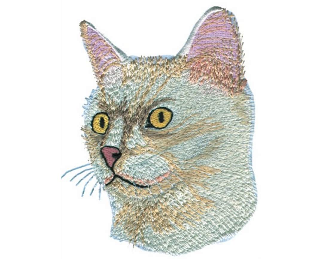 Cat Head Machine Embroidery Design - Etsy