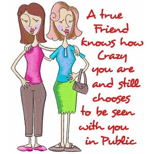 A True Friend - Machine Embroidery Design - Etsy