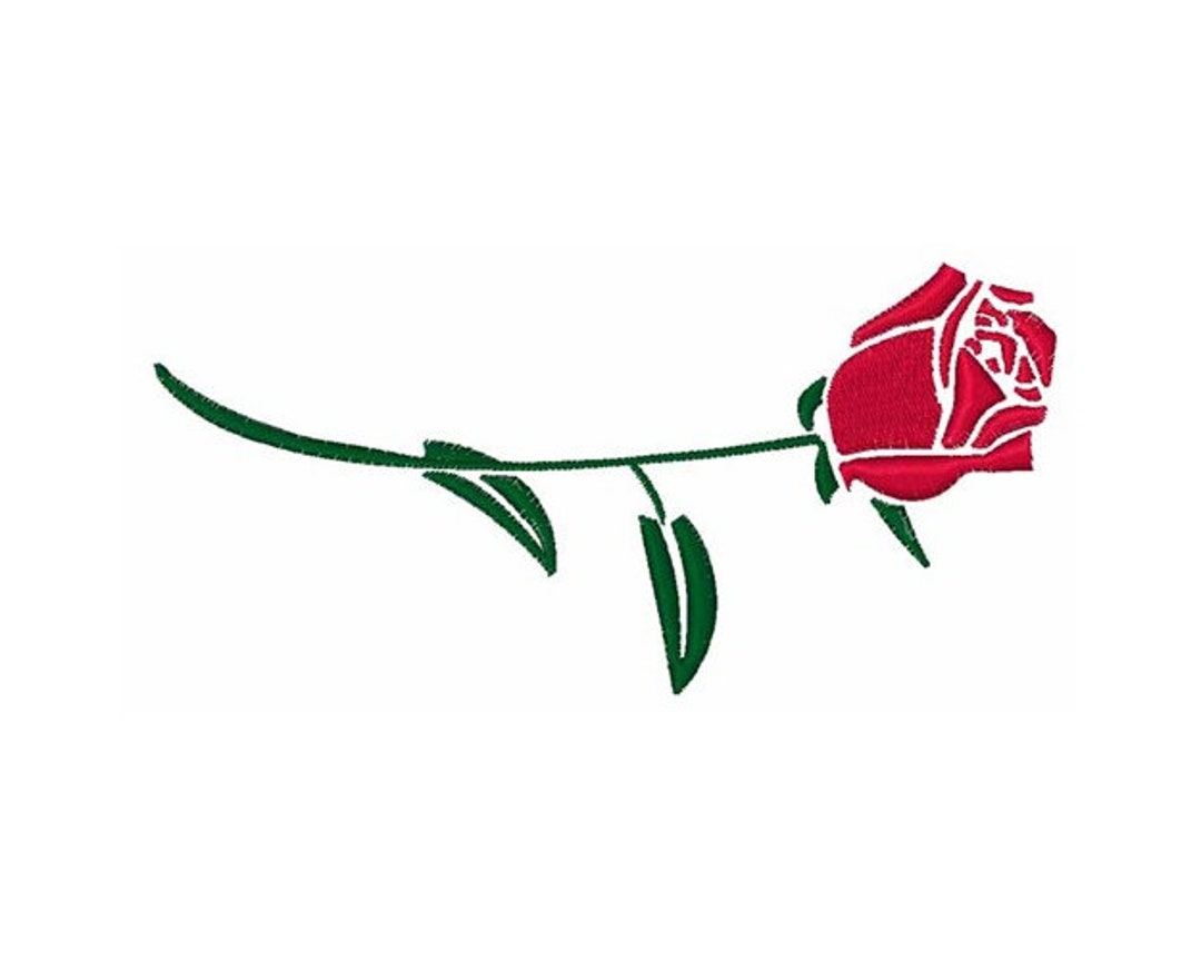 Single Rose - Machine Embroidery Design - Etsy