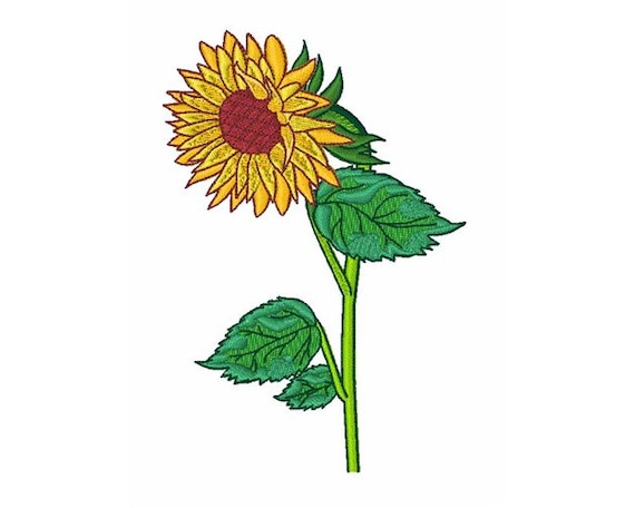 Sunflower Machine Embroidery Design - Etsy