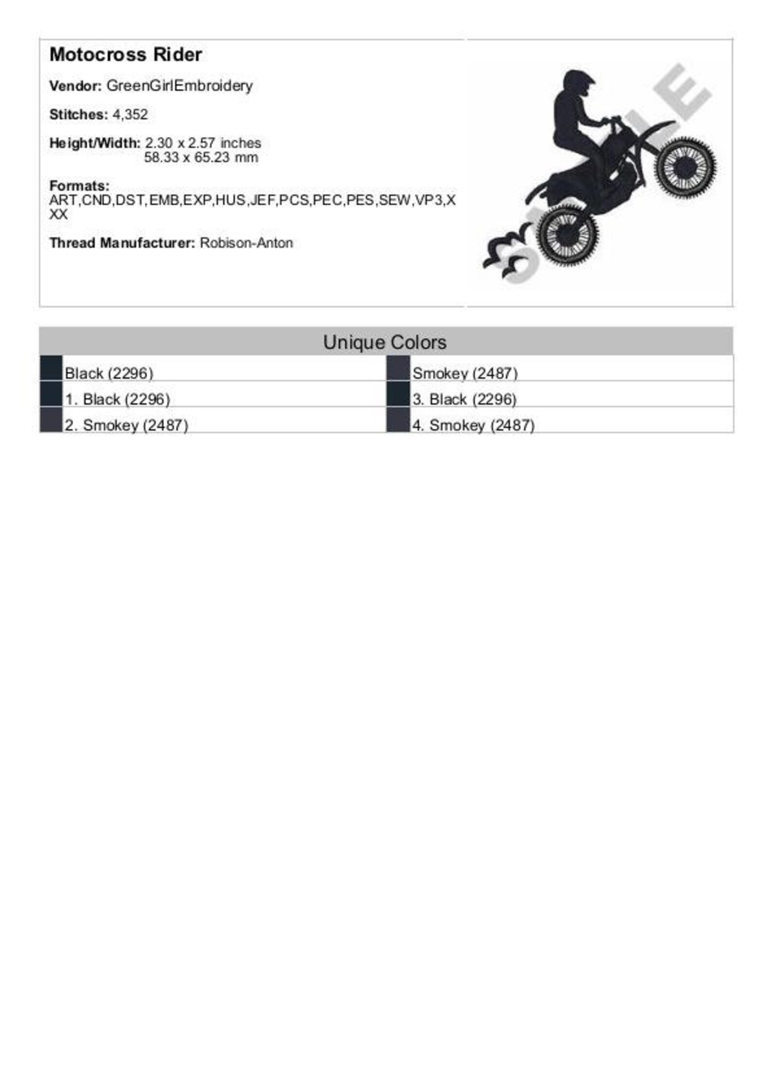 Motocross Rider - Machine Embroidery Design - Etsy