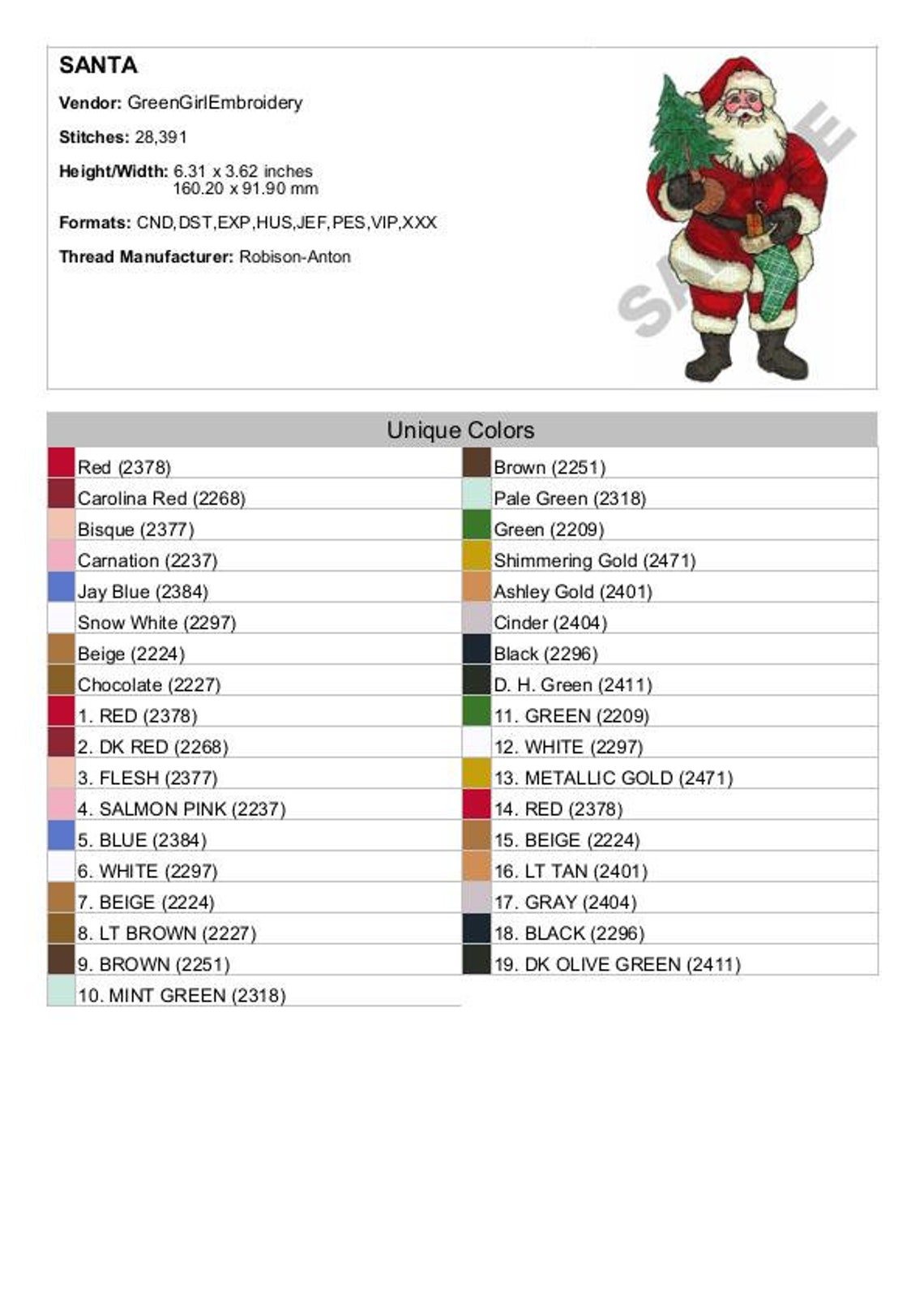 Santa Machine Embroidery Design - Etsy