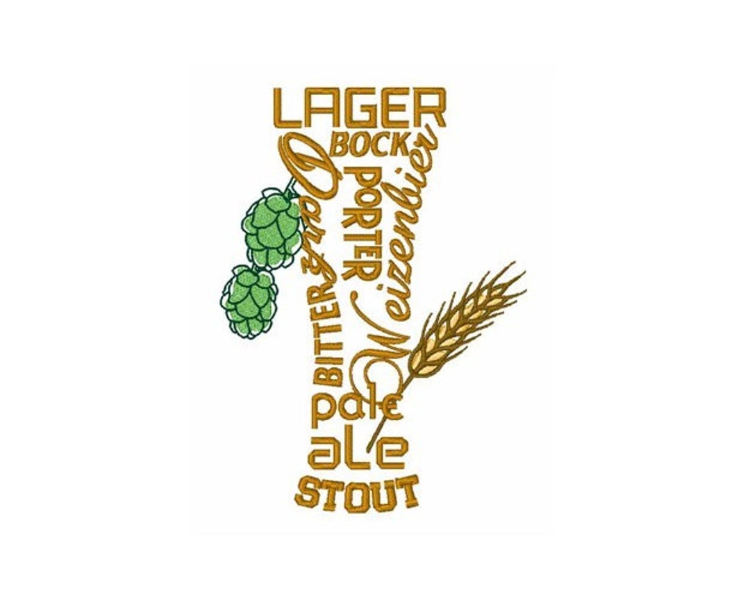 Beer Glass - Machine Embroidery Design - Etsy