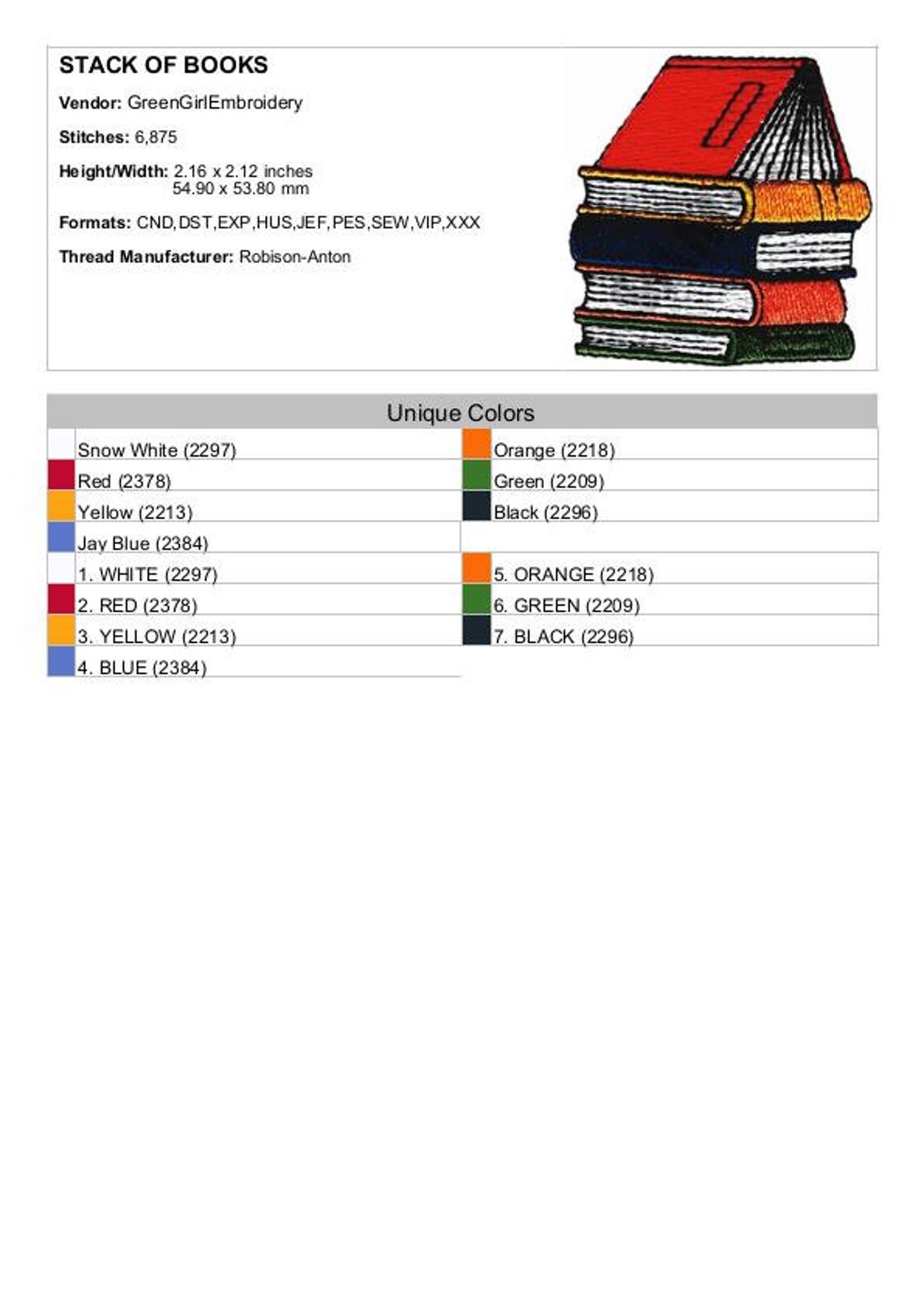 Stack of Books Machine Embroidery Design - Etsy