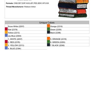 Stack of Books - Machine Embroidery Design - Etsy