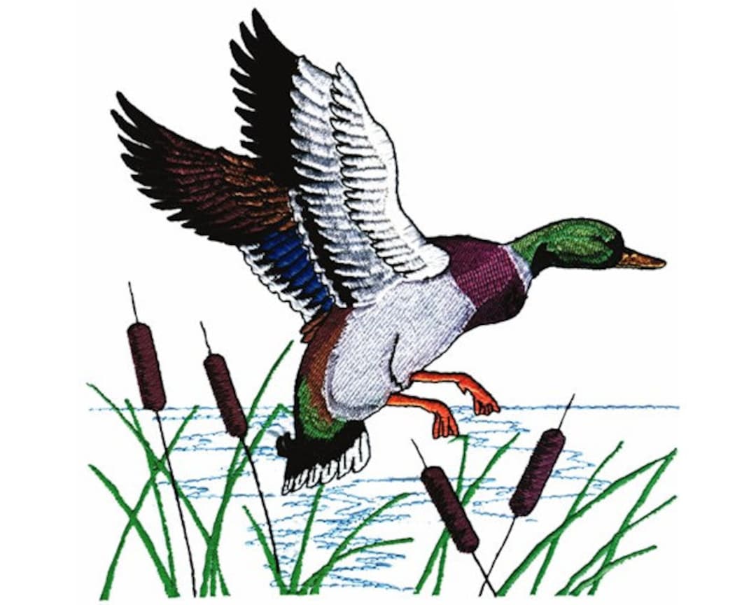 Mallard and Cattails - Machine Embroidery Design - Etsy