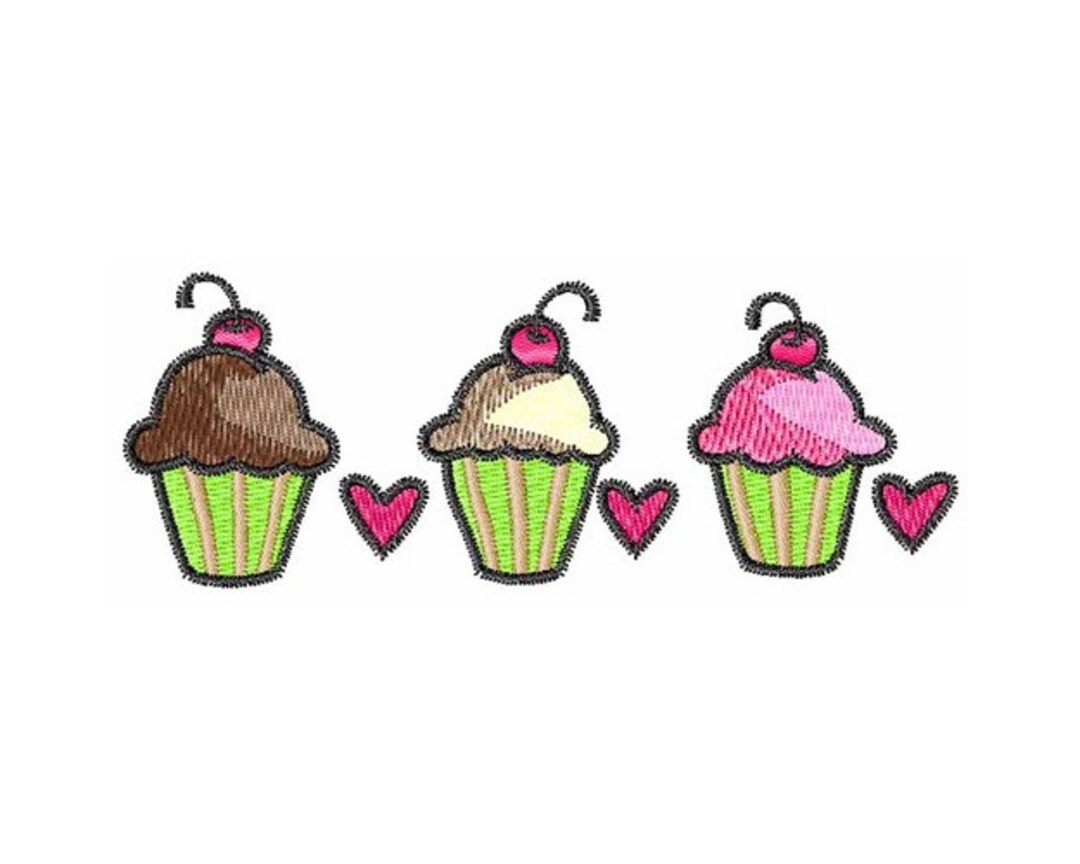 Cupcakes Machine Embroidery Design - Etsy