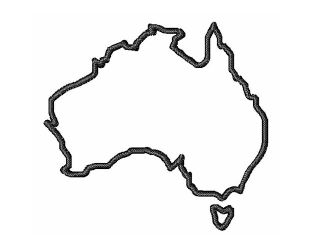 Open Australia Outline - Machine Embroidery Design - Etsy Australia