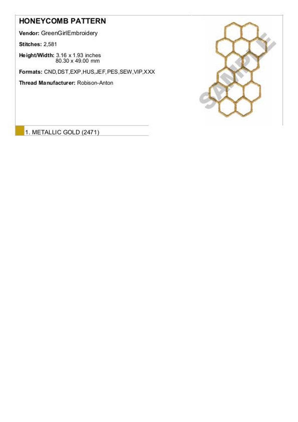 Honeycomb Pattern Machine Embroidery Design - Etsy