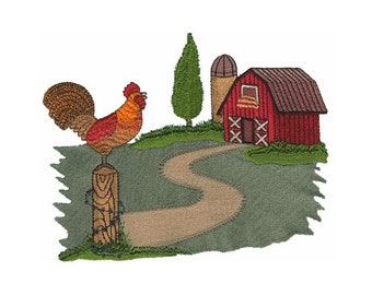 Farm Embroidery Design. Field Embroidery Barn Mini Embroidery. Barn ...