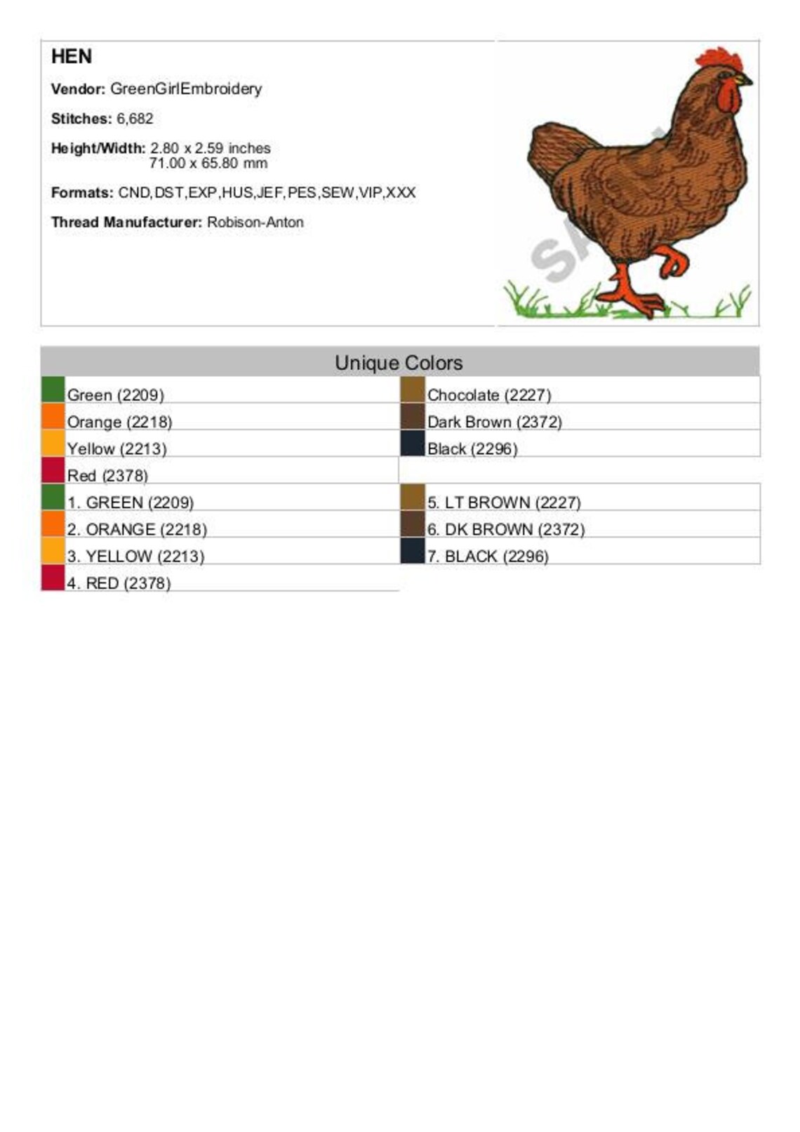 Hen - Machine Embroidery Design - Etsy