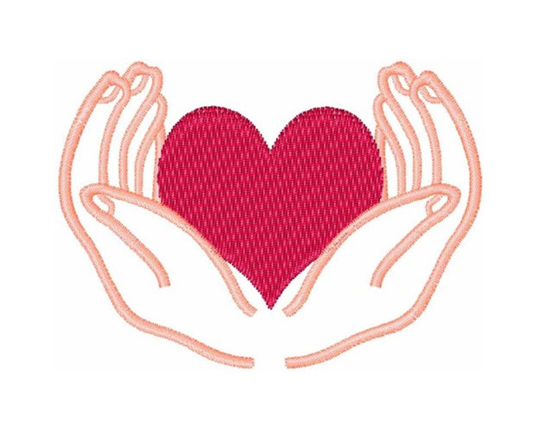 Open Hands Holding Heart - Machine Embroidery Design - Etsy