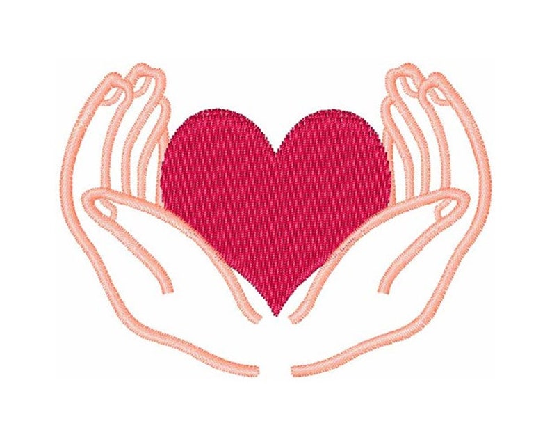 Open Hands Holding Heart Machine Embroidery Design - Etsy