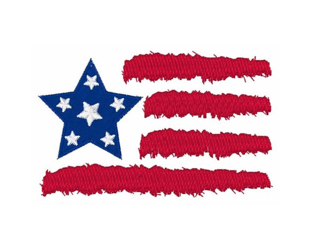 American Flag Machine Embroidery Design - Etsy