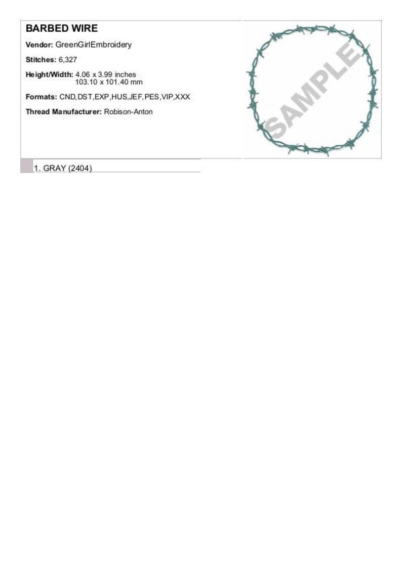 Barbed Wire - Machine Embroidery Design - Etsy