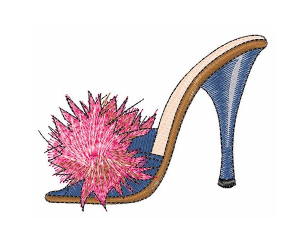 High Heel Shoe - Machine Embroidery Design - Etsy