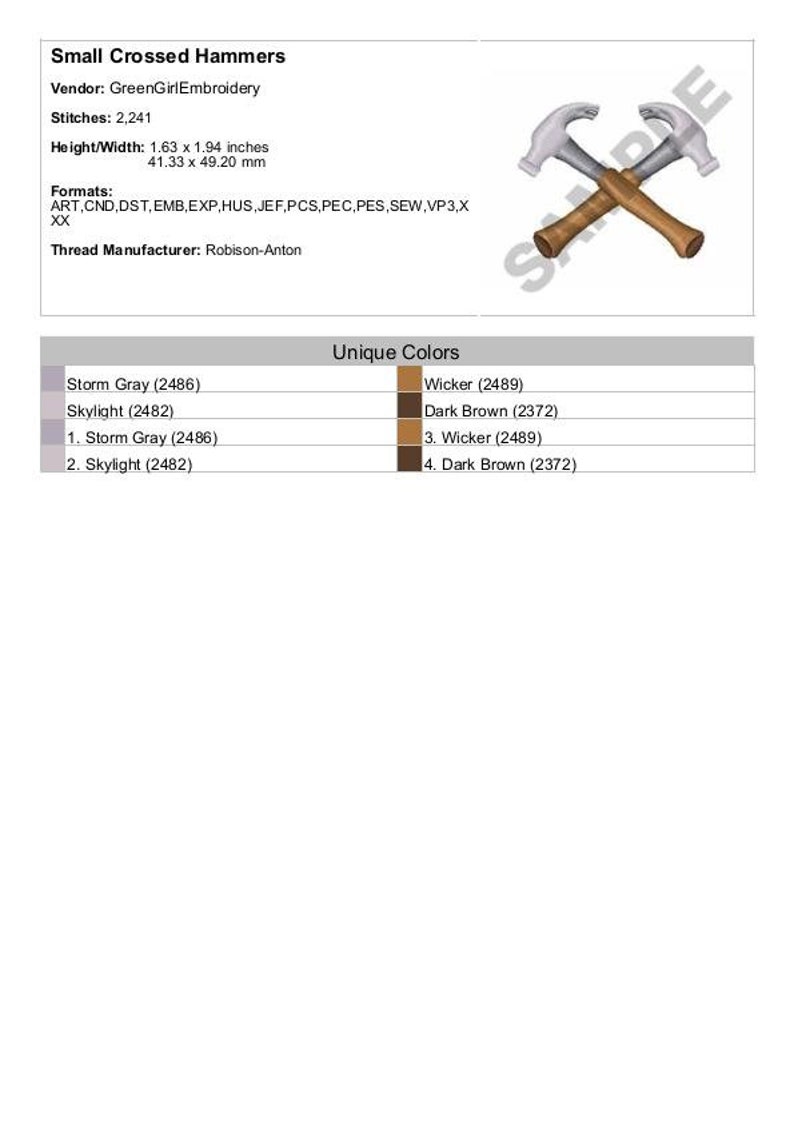 Small Crossed Hammers Machine Embroidery Design - Etsy