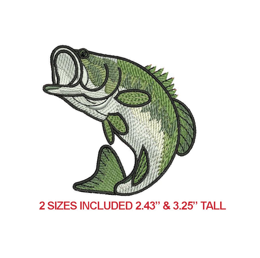 Large Mouth Bass - Machine Embroidery Design - Etsy