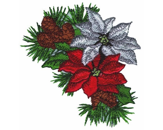 Poinsettias Machine Embroidery Design - Etsy