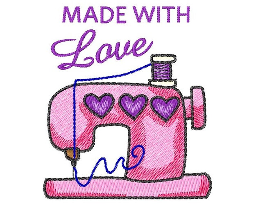 Made With Love Machine Embroidery Design - Etsy