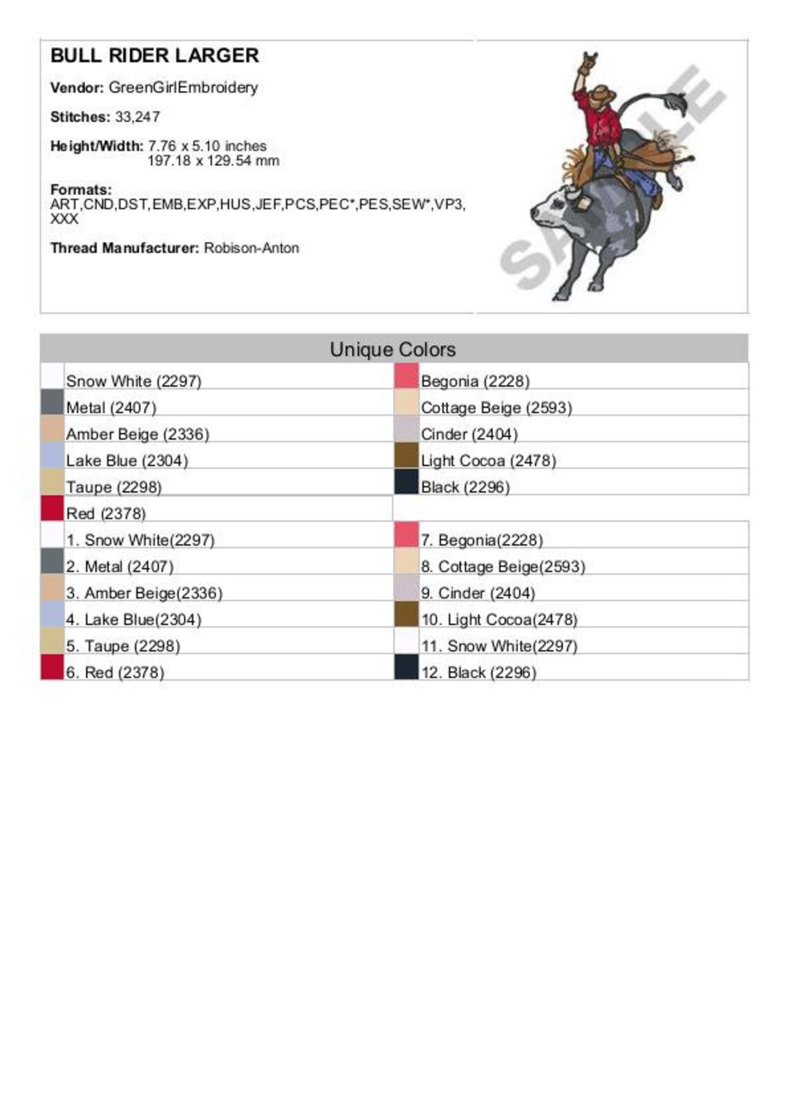 Bull Rider Larger Machine Embroidery Design - Etsy