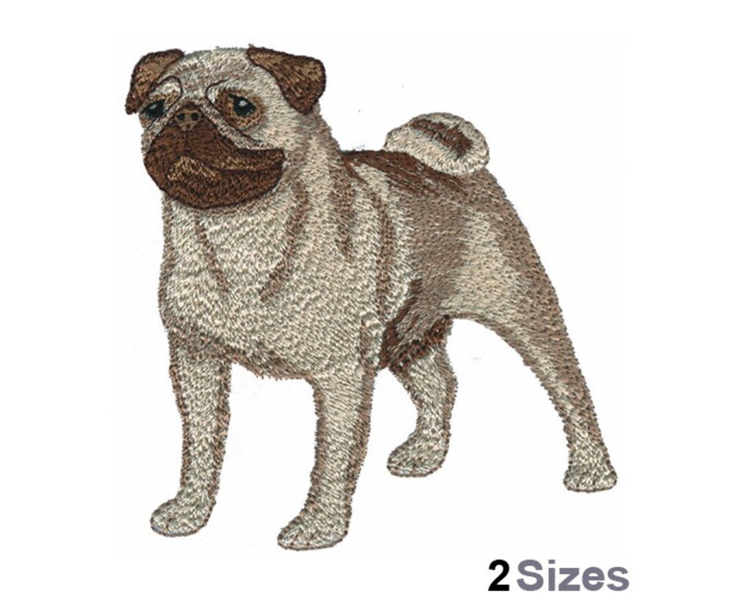 Pug Machine Embroidery Design - Etsy
