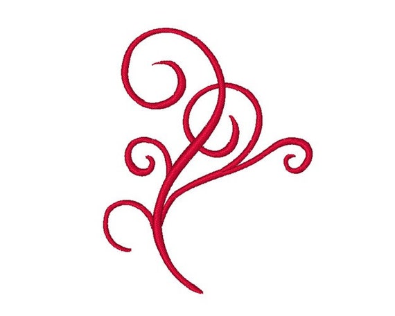 Swirl Accent Machine Embroidery Design - Etsy