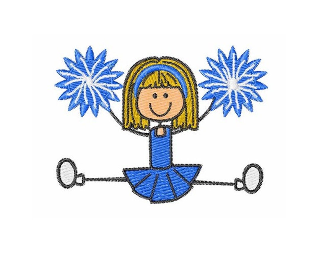 Stick Cheerleader - Machine Embroidery Design - Etsy