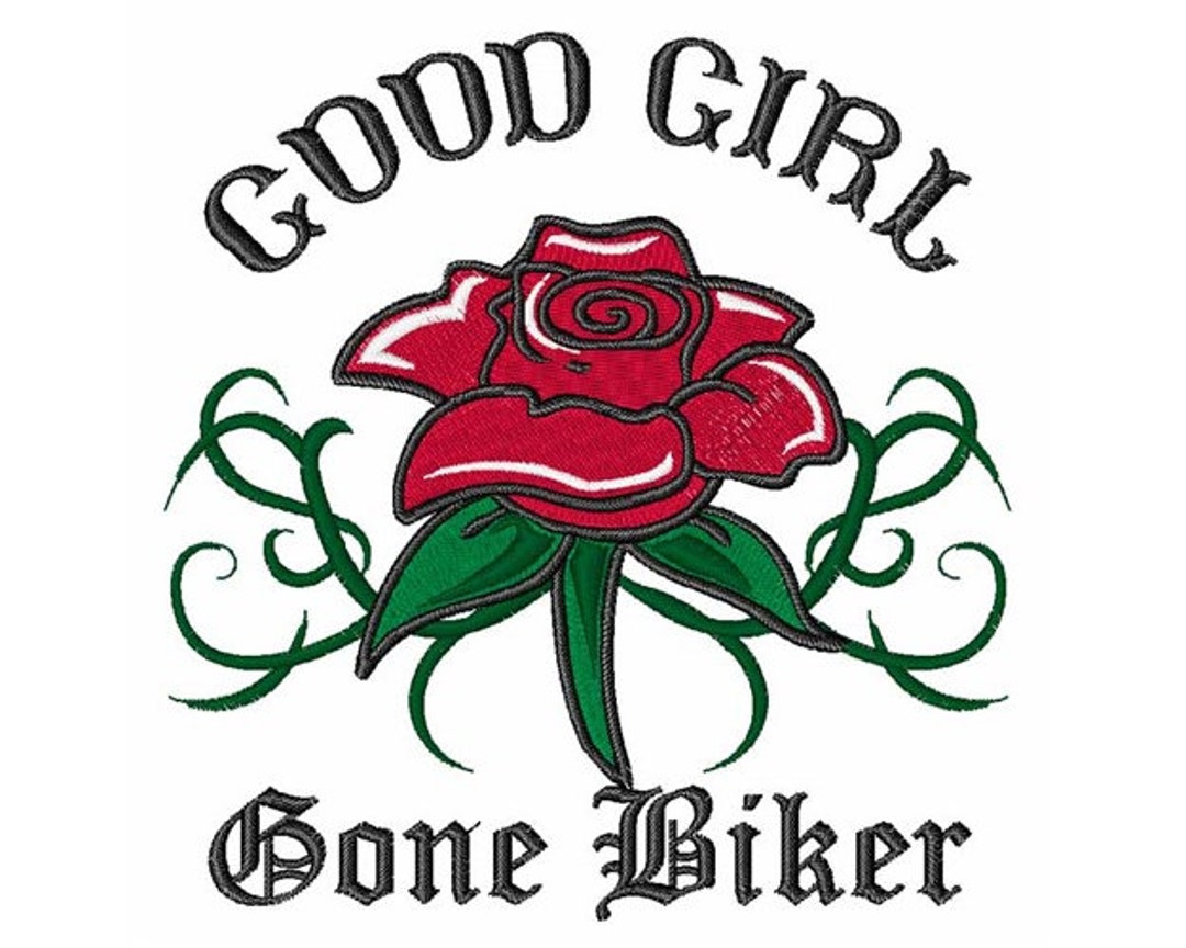 Good Girl Gone Biker Machine Embroidery Design Etsy