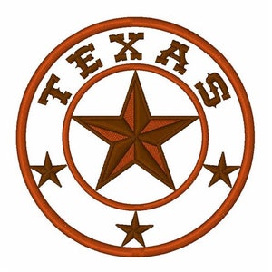 Texas Star Emblem Machine Embroidery Design - Etsy