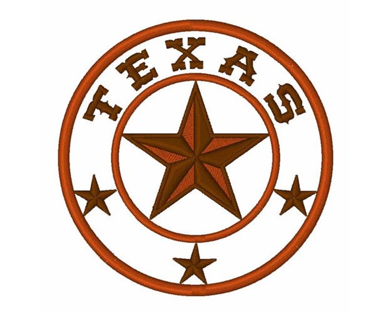 Texas Star Emblem Machine Embroidery Design - Etsy