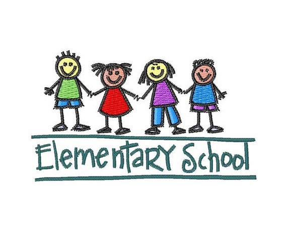 Elementary School Machine Embroidery Design - Etsy
