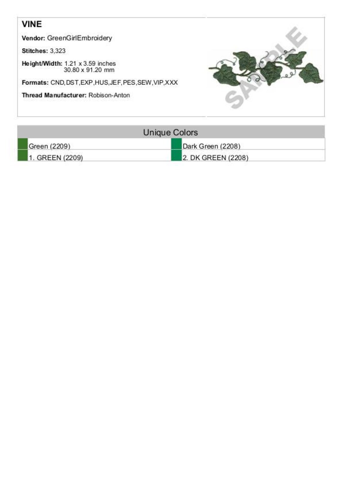 Vine Machine Embroidery Design - Etsy