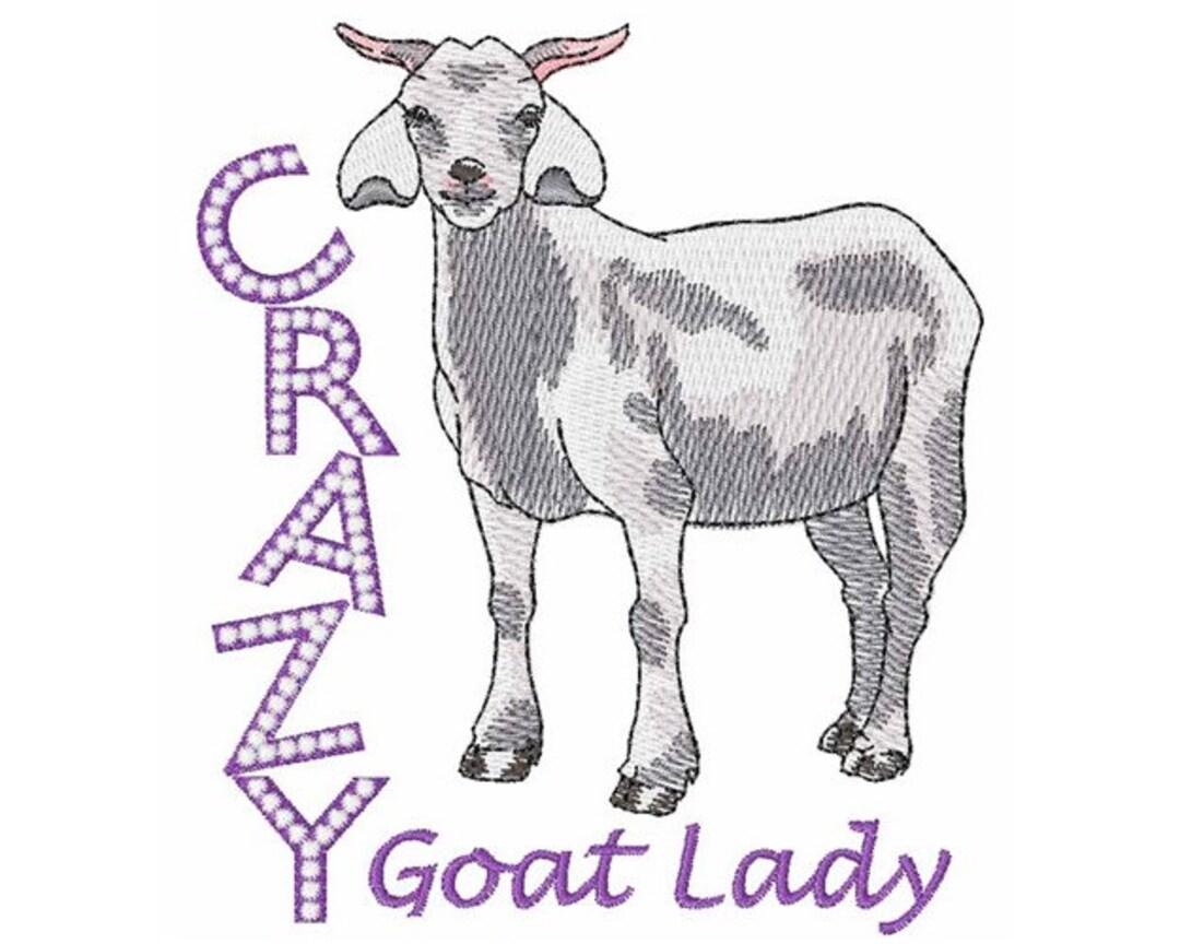 Crazy Goat Lady - Machine Embroidery Design - Etsy
